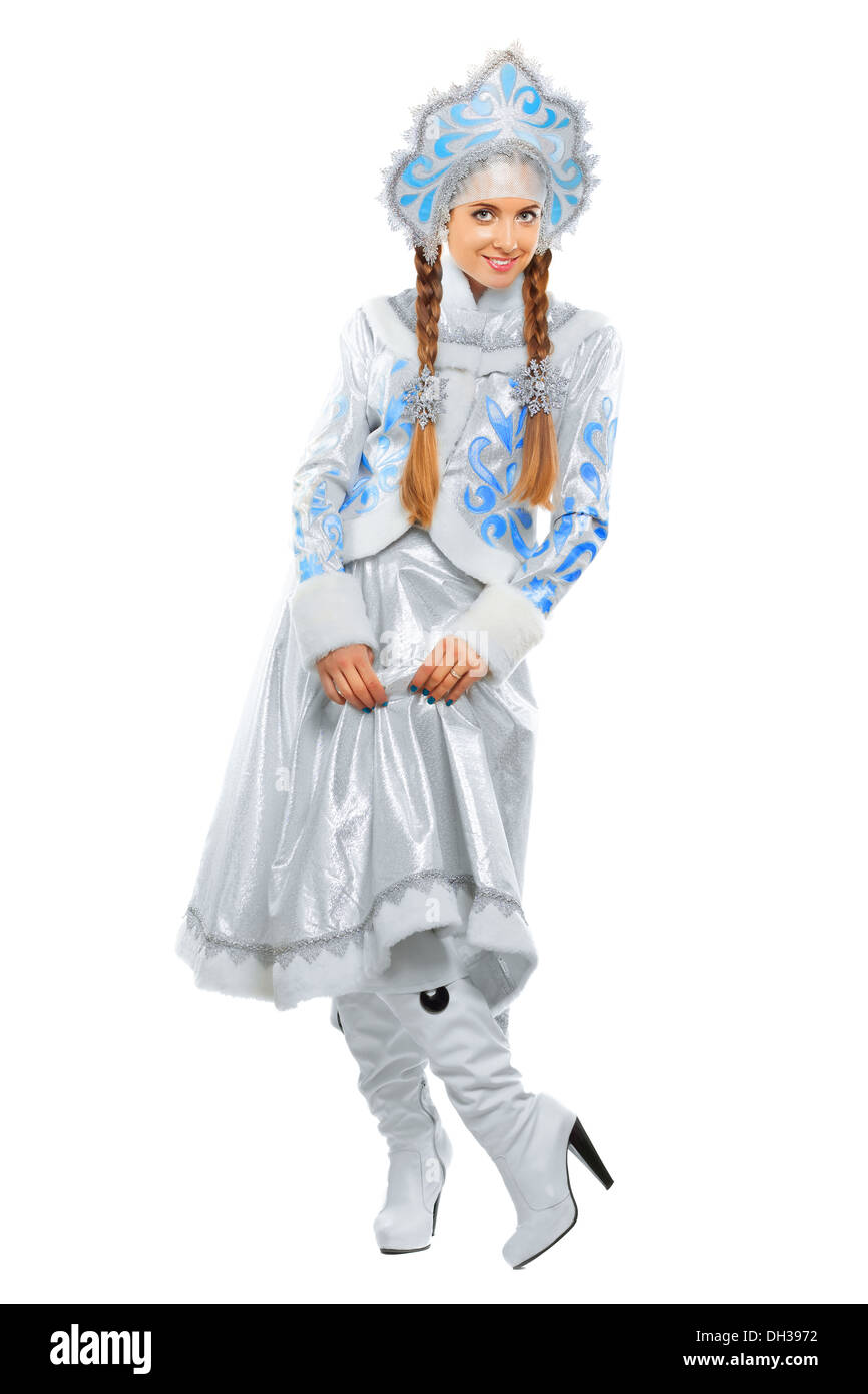 Playful snow maiden Stock Photo - Alamy