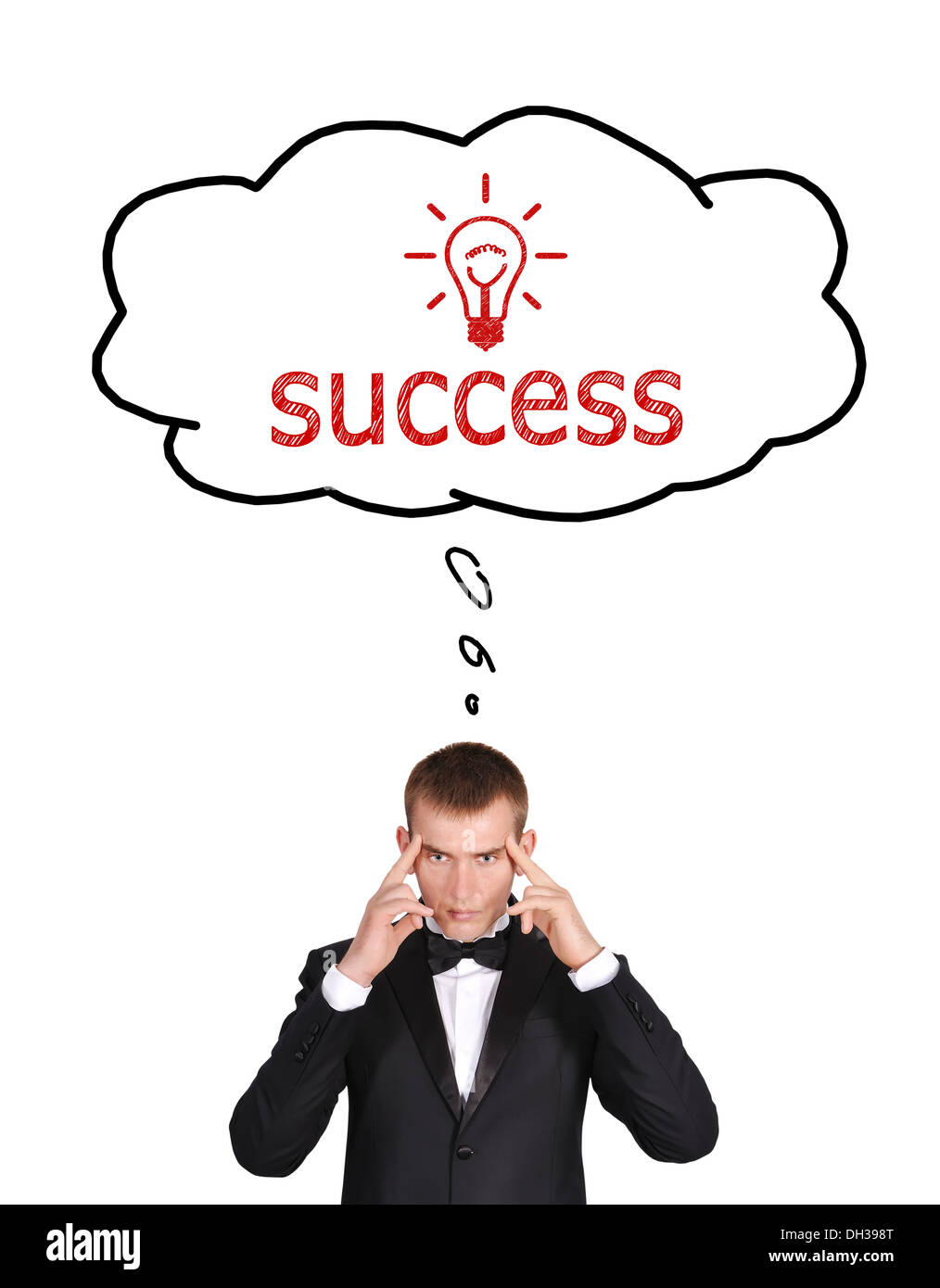 businessman and bubble speech with success symbol Stock Photo - Alamy