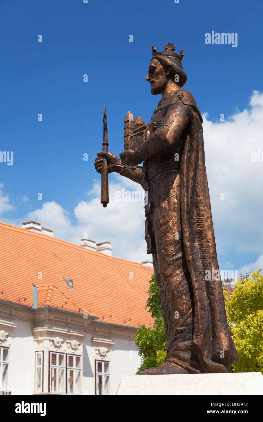 Statue of St Laszlo Kiraly, Gyor, Western Transdanubia, Hungary Stock ...
