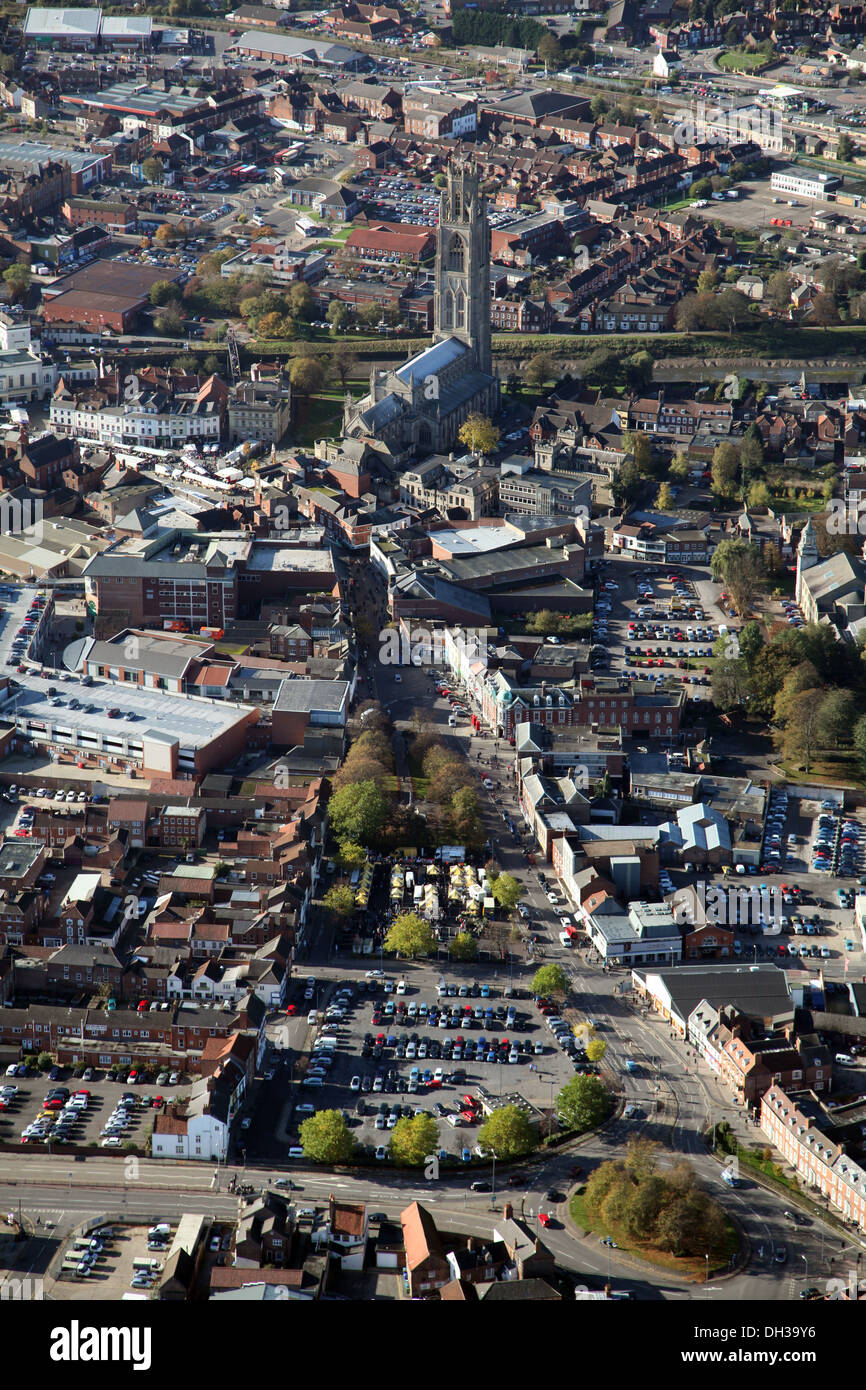aerial view of Boston, Lincolnshire including the famous St Botolph's ...