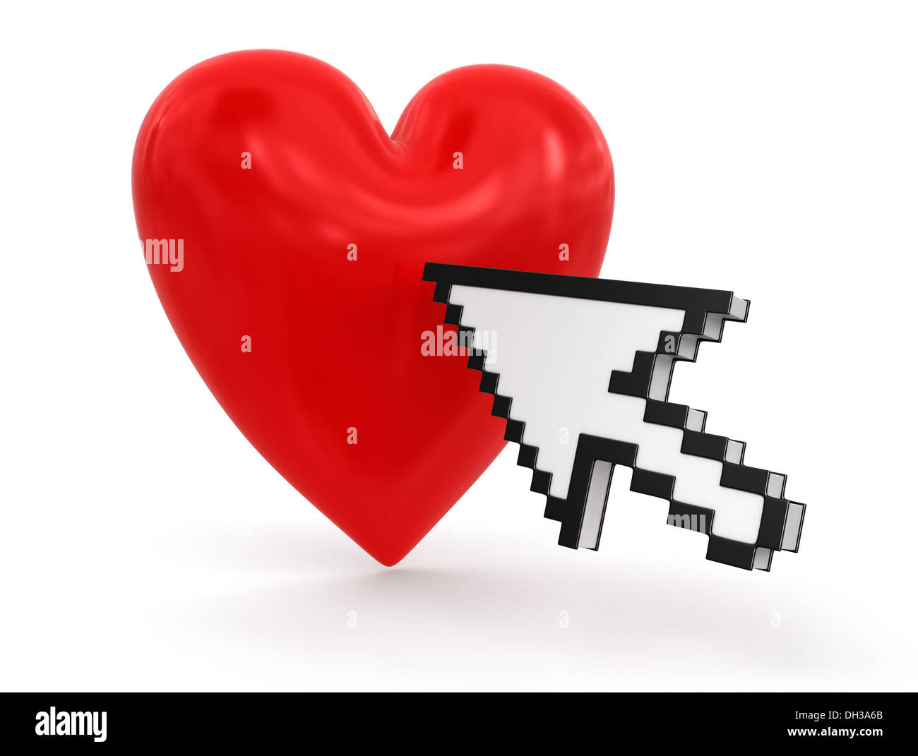 Cursor and heart (clipping path included Stock Photo - Alamy