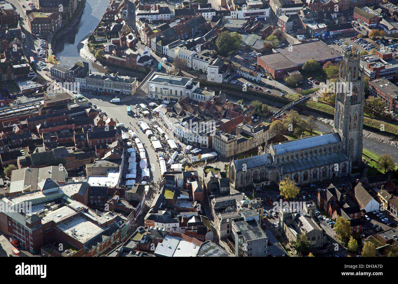 aerial view of Boston, Lincolnshire including the famous St Botolph's ...