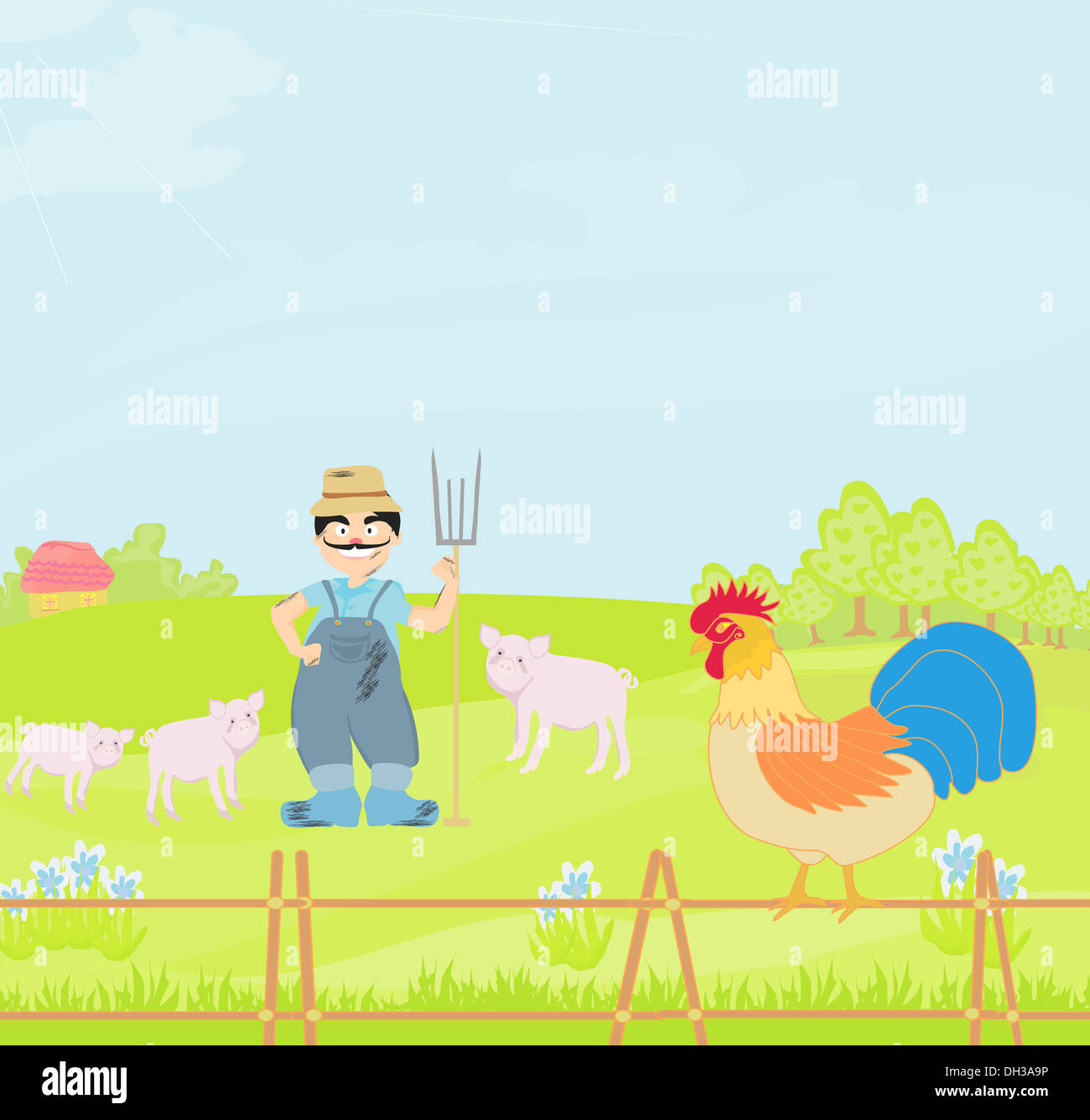 Cartoon Farmer Character Stock Photo - Alamy