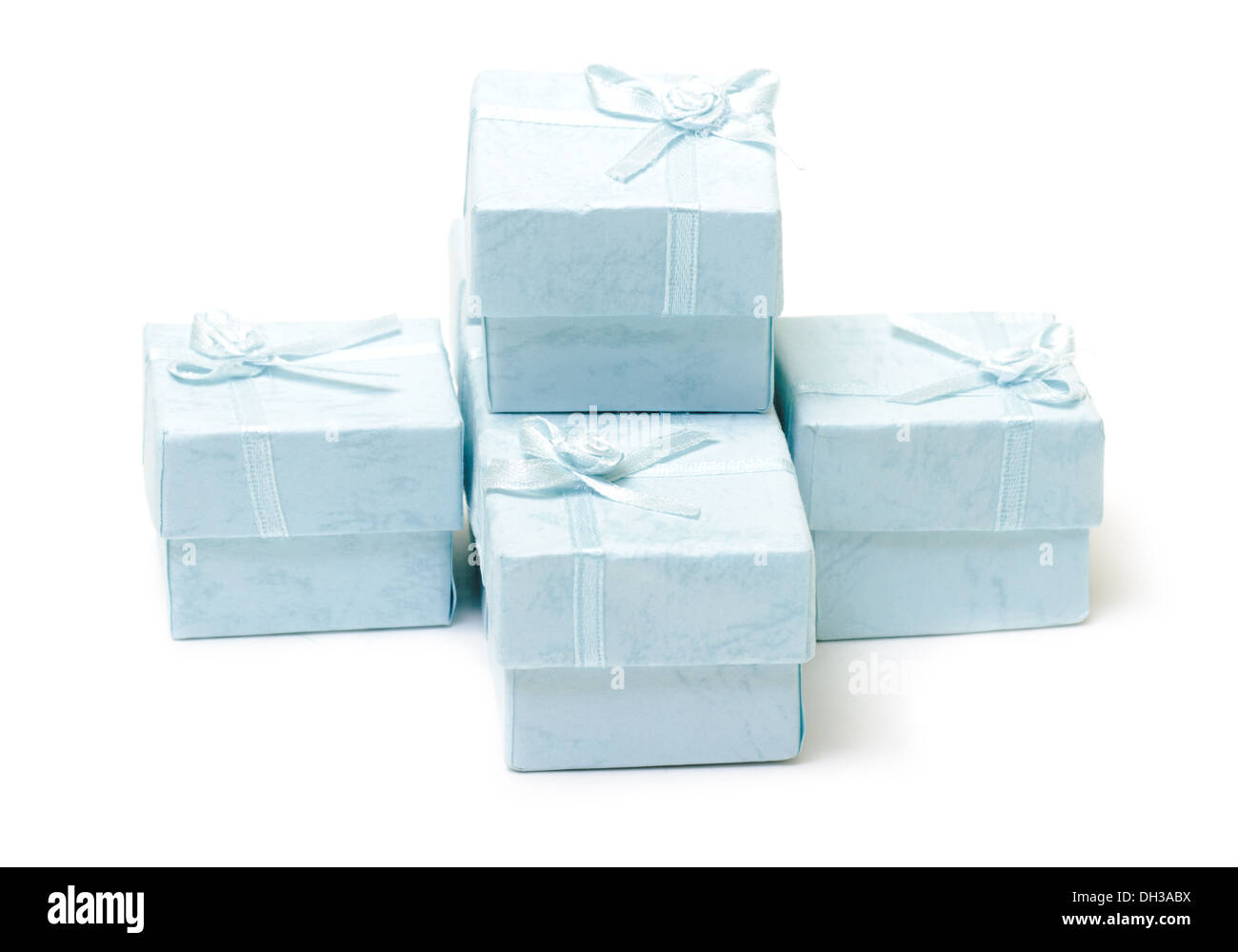Cyan gift boxes Stock Photo - Alamy