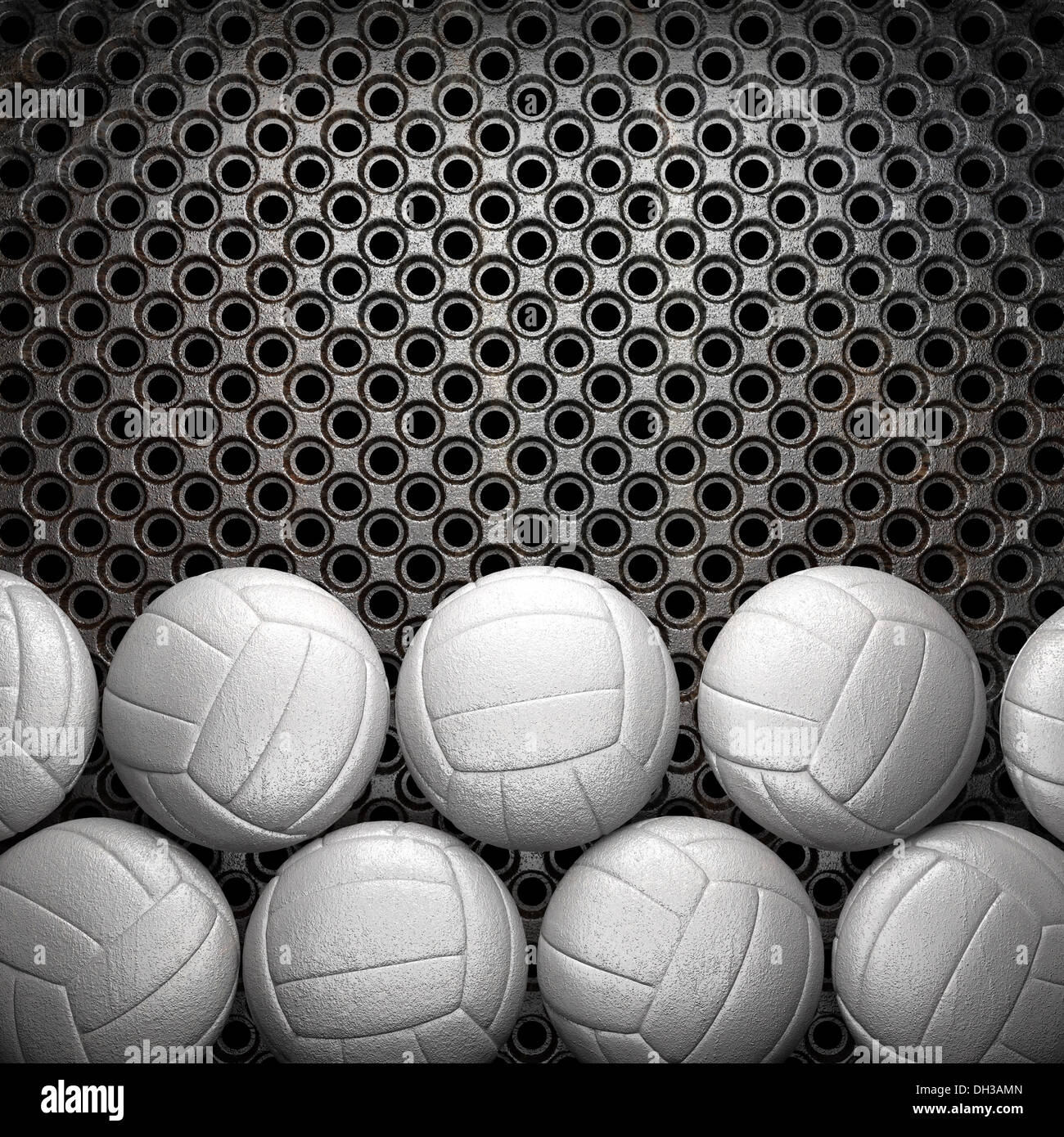 Volleyball ball and metal wall background Stock Photo - Alamy