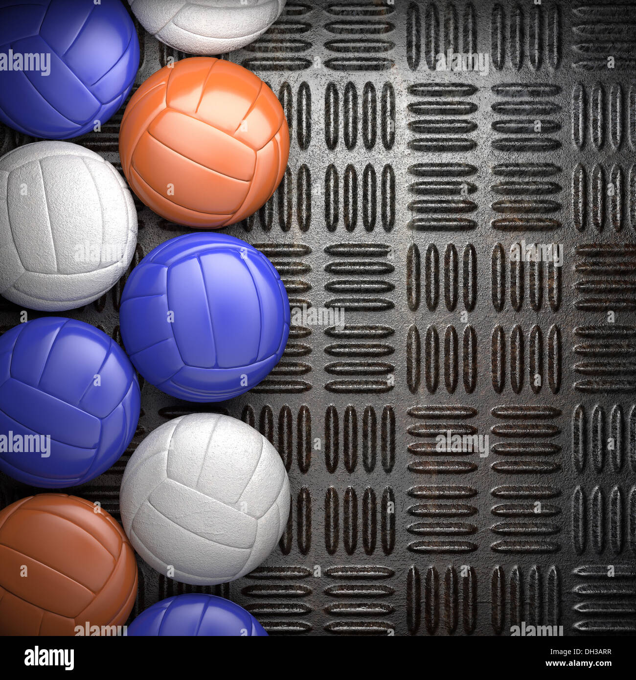 Volleyball ball and metal wall background Stock Photo - Alamy