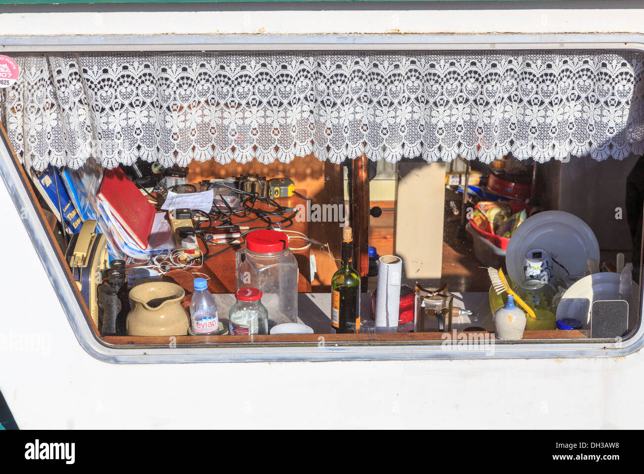 messy caravan in maldon essex england Stock Photo - Alamy