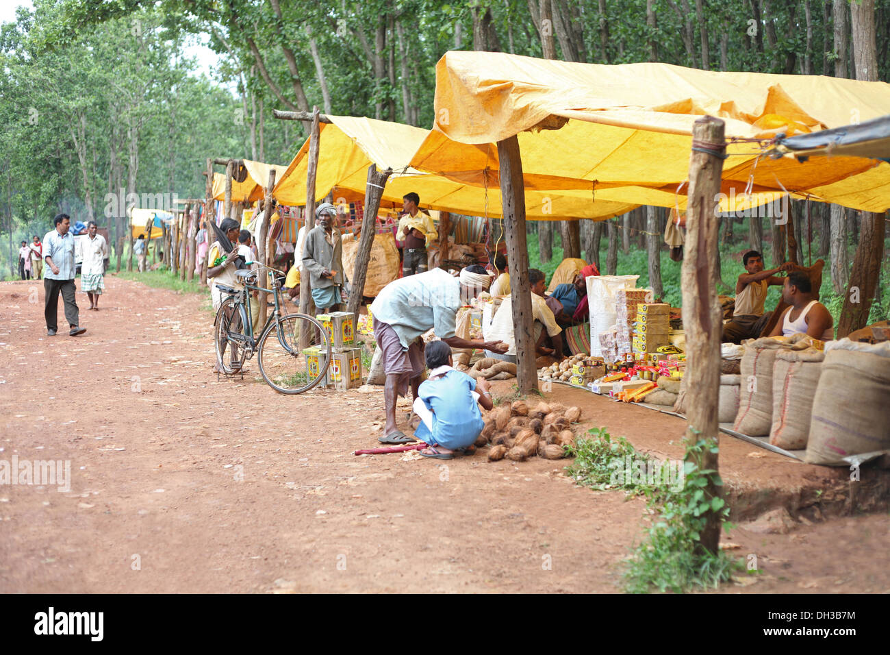 Market. Baiga Tribe, Chada village, Madhya Pradesh, India Stock Photo ...