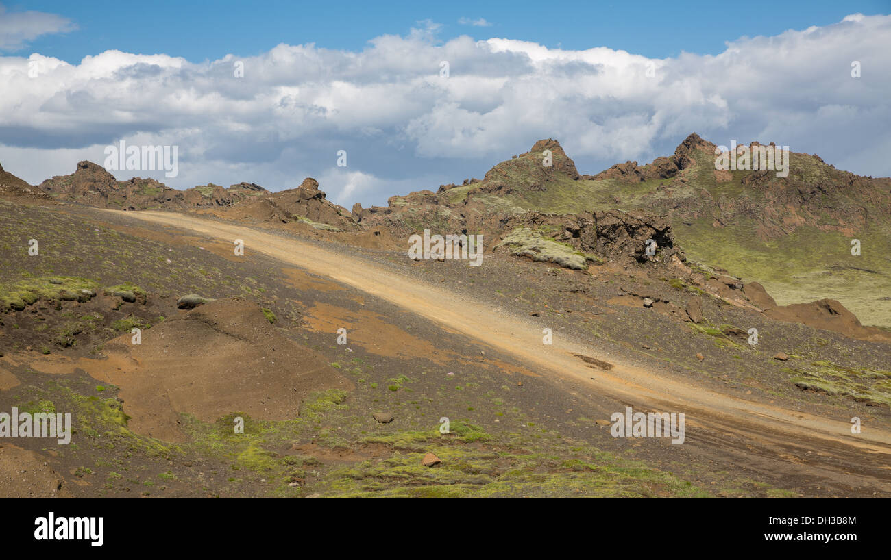 Track through Iceland landscape Stock Photo - Alamy