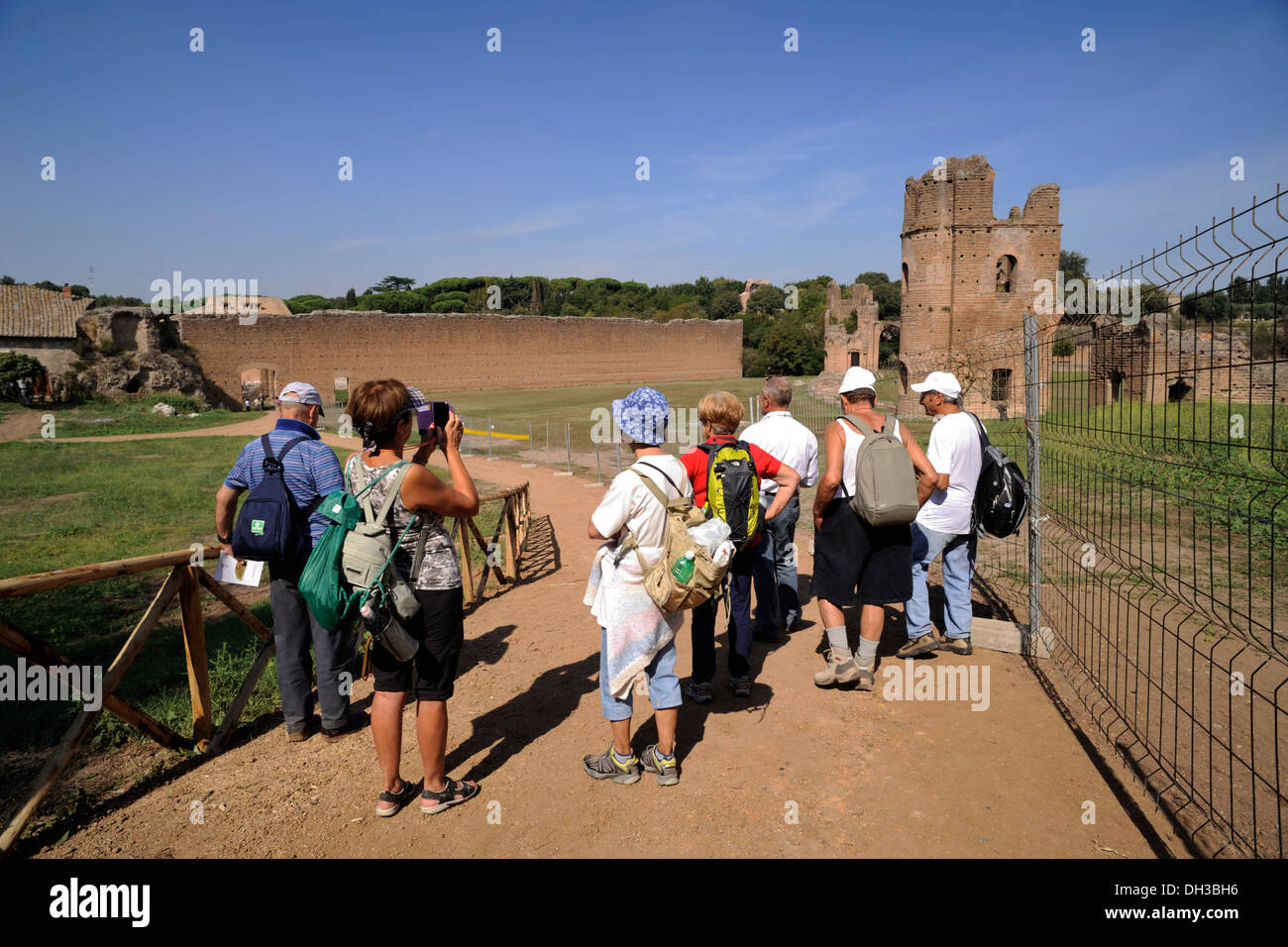 Italy, Rome, Via Appia Antica, Villa di Massenzio, guided tour Stock ...