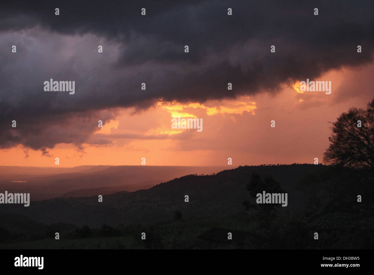 Sunset in village. Chada village, Madhya Pradesh, India Stock Photo - Alamy