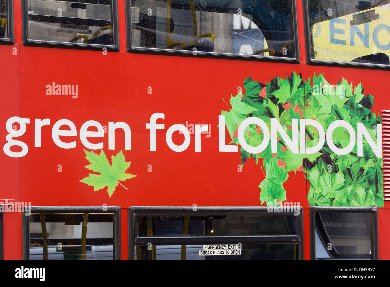 Famous London Red Bus Hybrid buses "Green For London Stock Photo - Alamy
