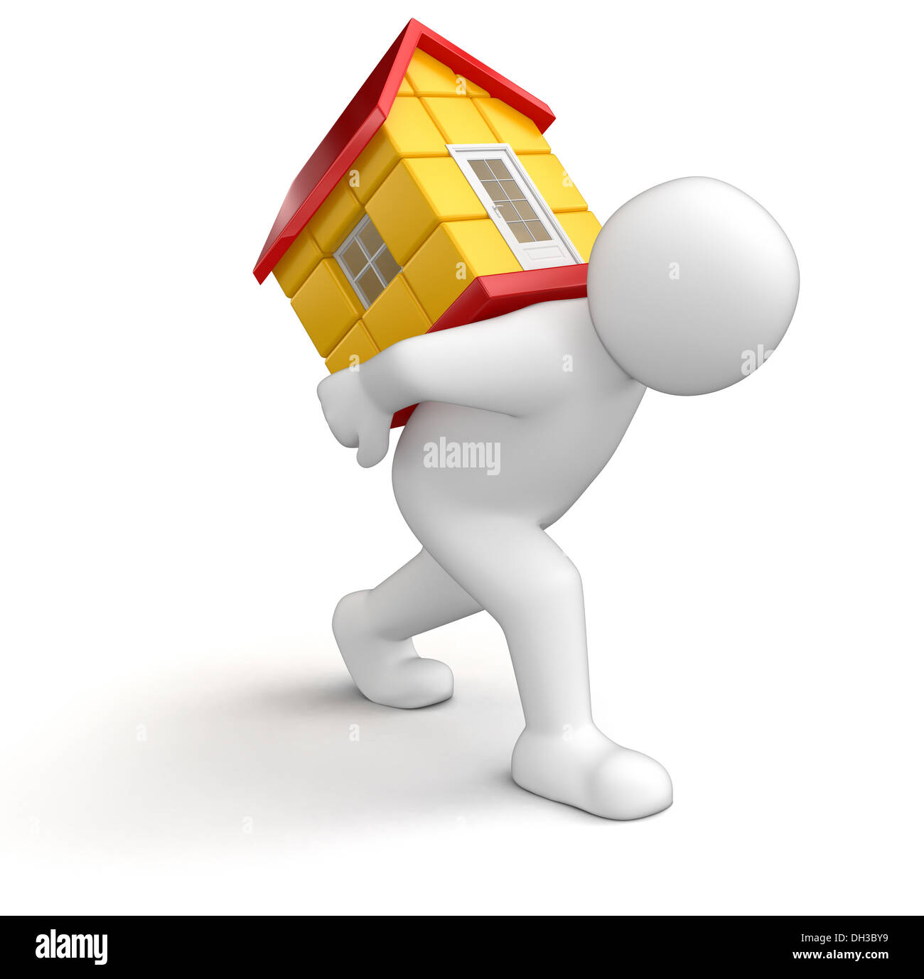 Man and house (clipping path included Stock Photo - Alamy