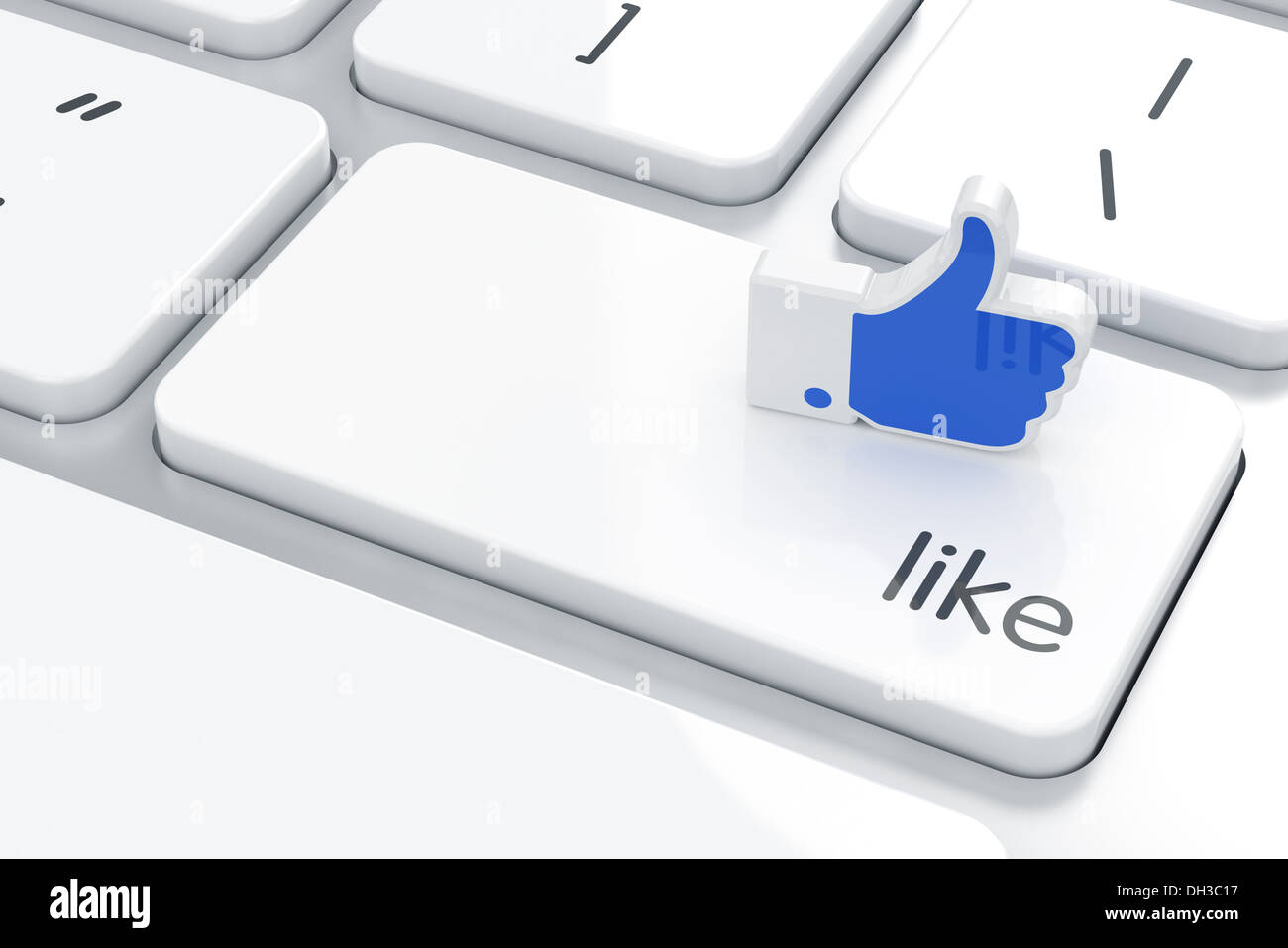 3d render of like icon on the keyboard. Like concept Stock Photo - Alamy