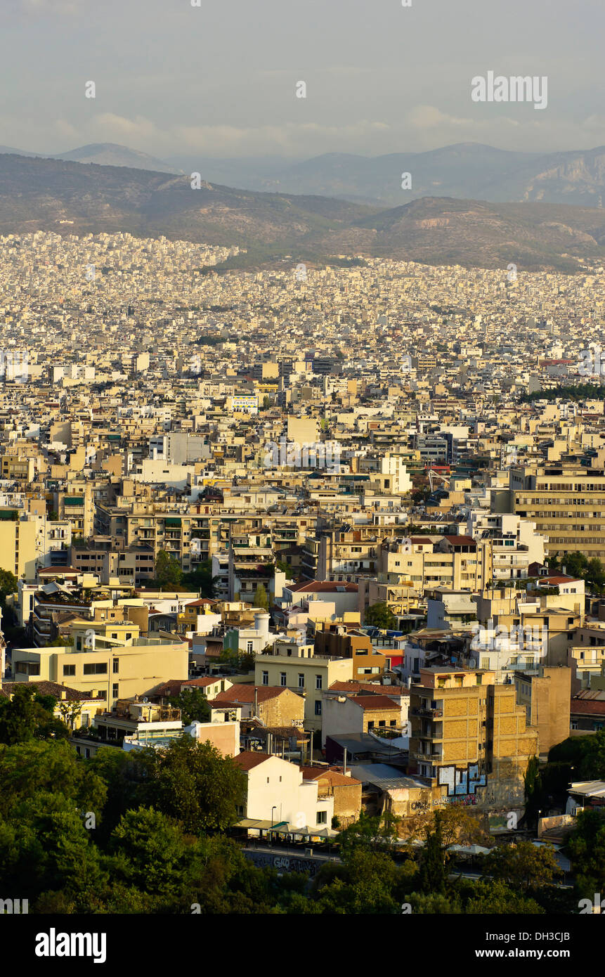 View from the Acropolis over Athens, Greece, Europe Stock Photo - Alamy