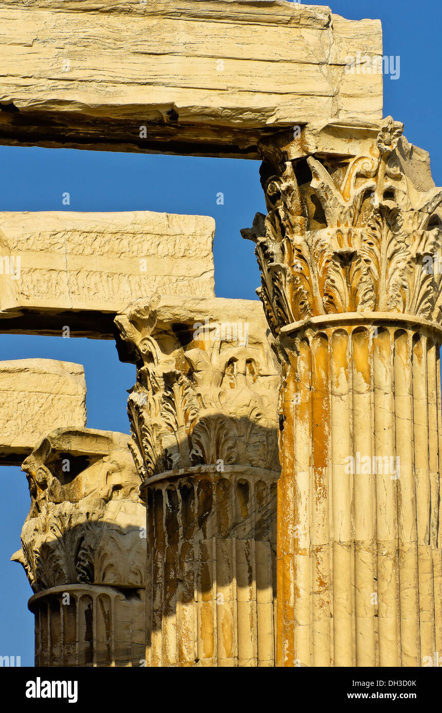View of the columns of the Temple of Olympian Zeus, Olympieion, Athens ...