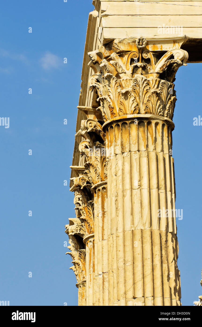 View of the columns of the Temple of Olympian Zeus, Olympieion, Athens ...