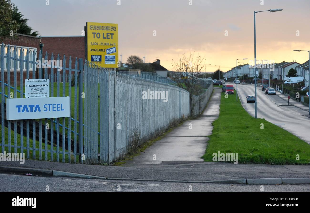 Workington, Cumbria, UK. 29th October 2013. 'to let' sign at the Tata ...