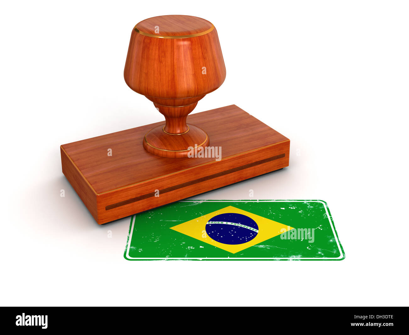 Rubber Stamp Brazilian flag (clipping path included Stock Photo - Alamy