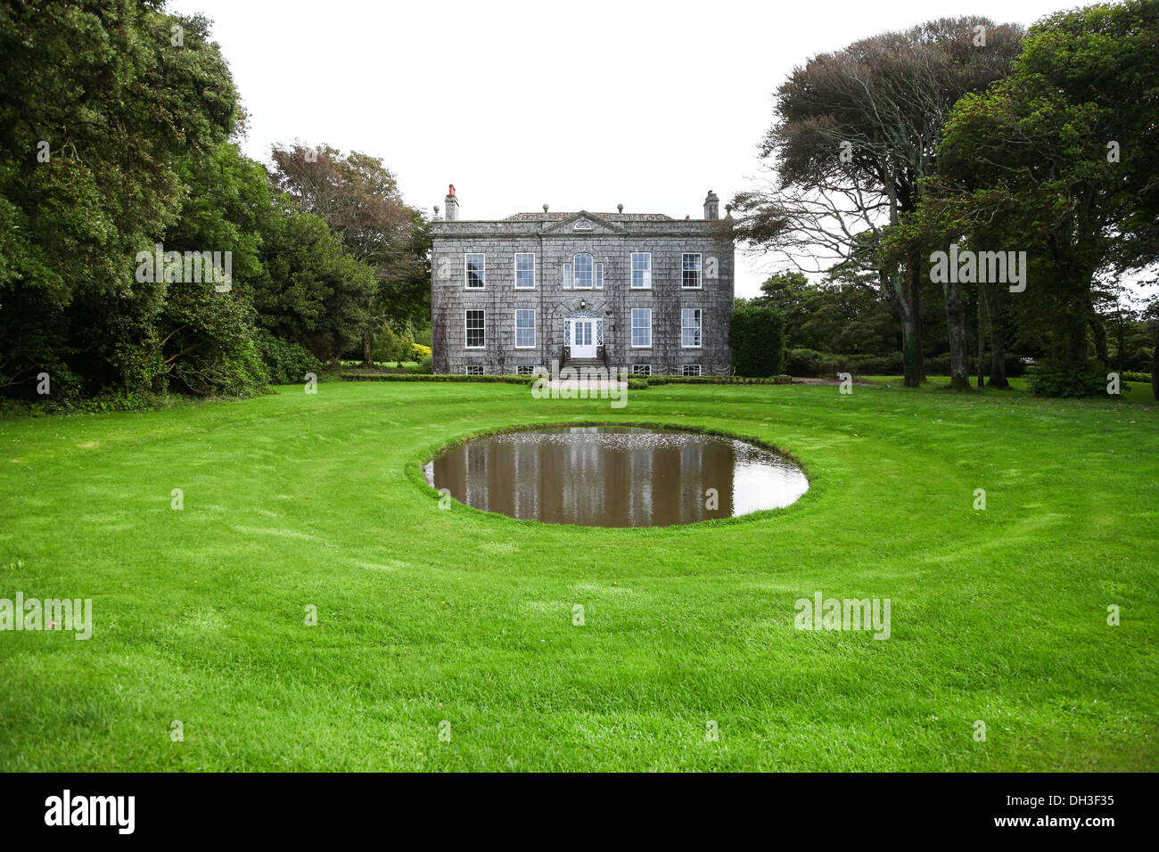 The house and pond or pool at Bonython Estate Gardens, Garden, Helston ...