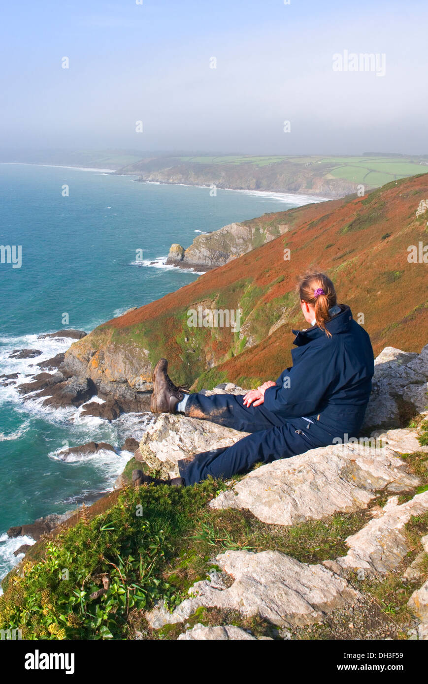 DODMAN POINT LOOKING TOWARDS VERYAN BAY Stock Photo - Alamy