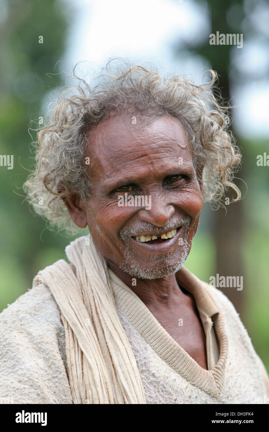 Tribal man, Baiga Tribe, Chada village, Madhya Pradesh, India. Rural ...