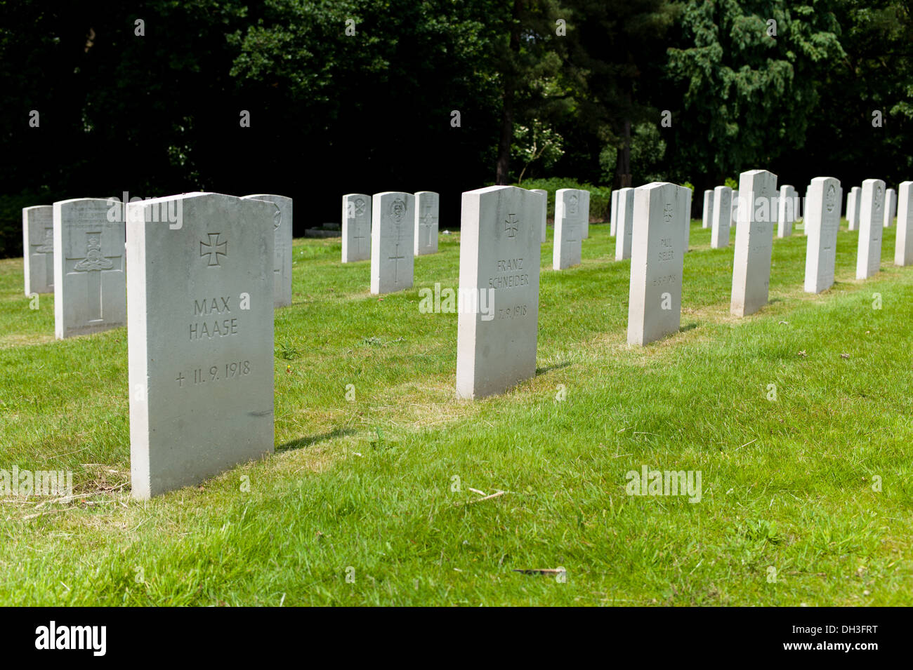 German World War 1 graves alongside the many nationalities that died at ...