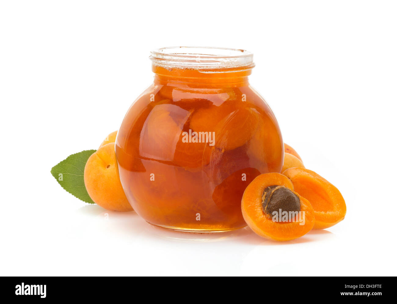 Apricot jam isolated Cut Out Stock Images & Pictures - Alamy