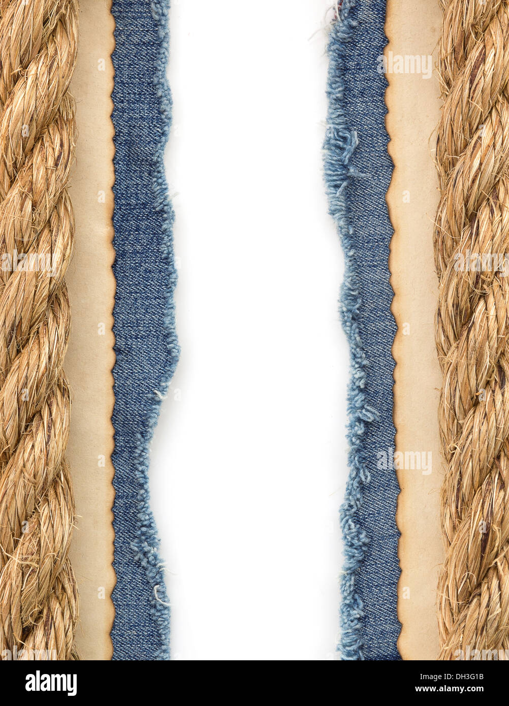 ship ropes on jeans background texture Stock Photo - Alamy