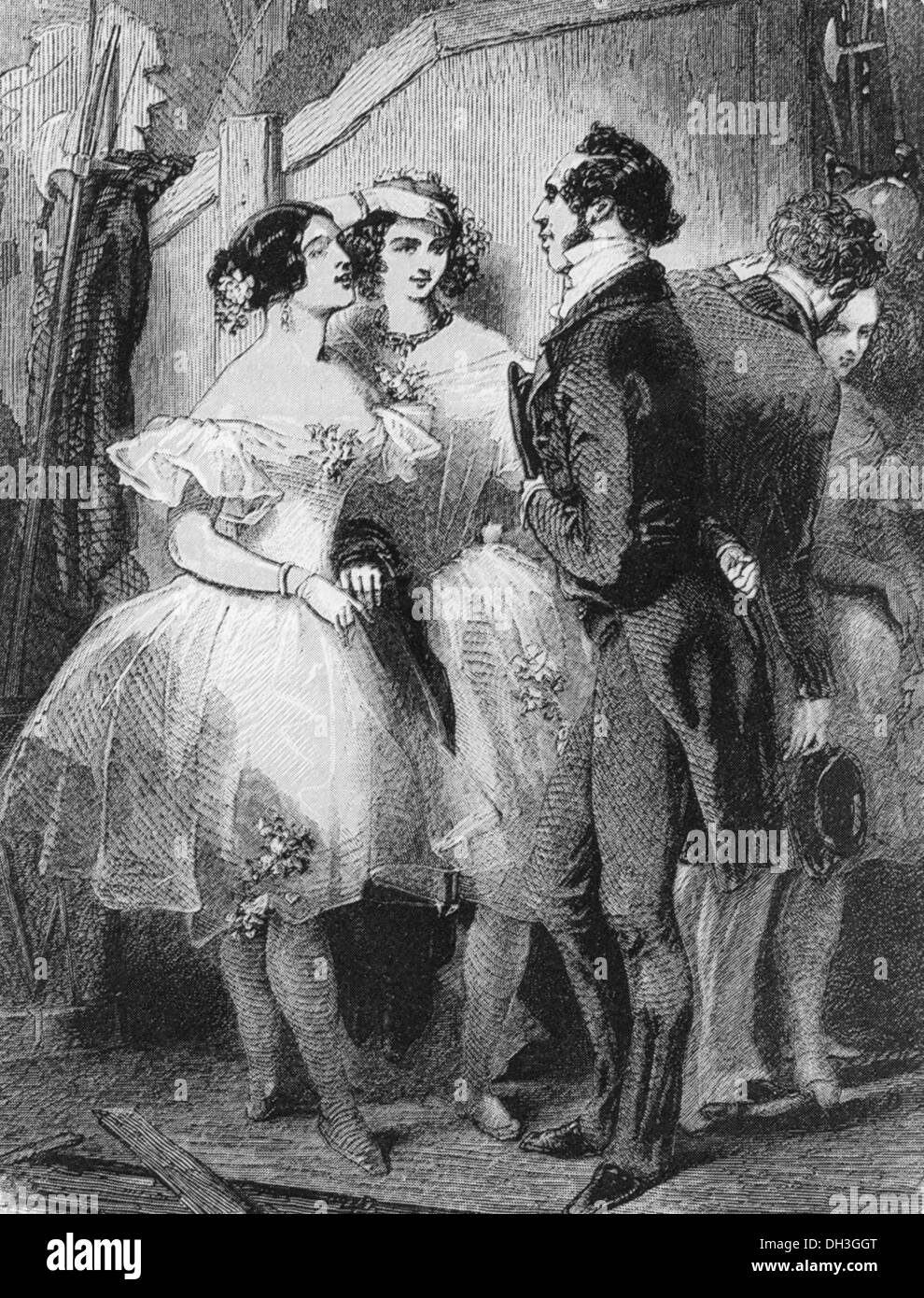 BALLET DANCERS with admirers backstage about 1820 Stock Photo - Alamy