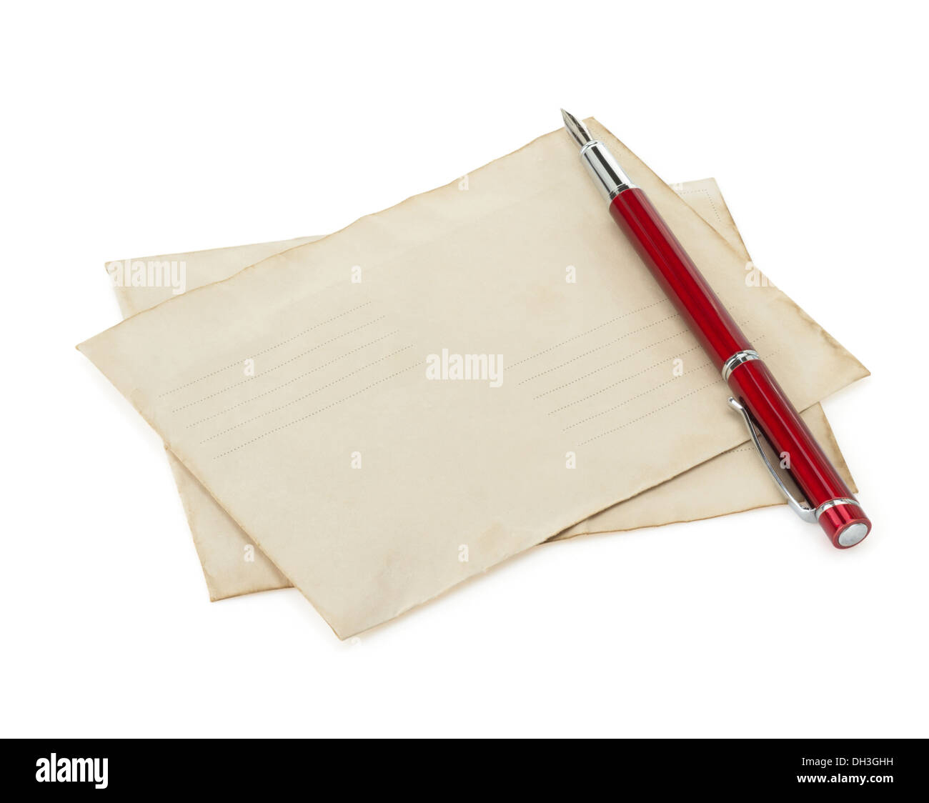 old retro envelope isolated on white background Stock Photo - Alamy
