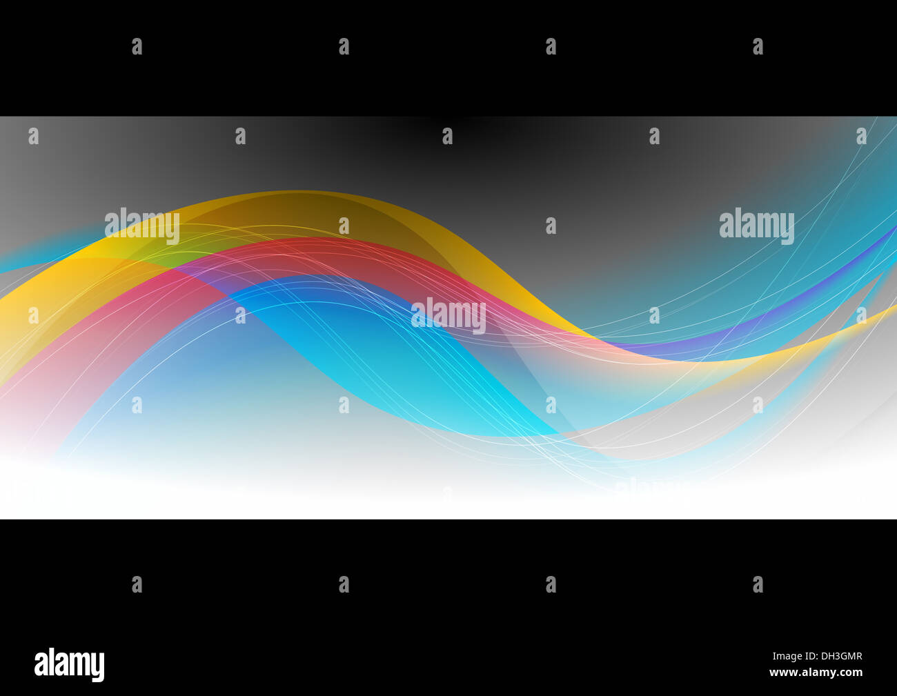 Colourful waves on dark background. Eps 10 vector Stock Photo - Alamy
