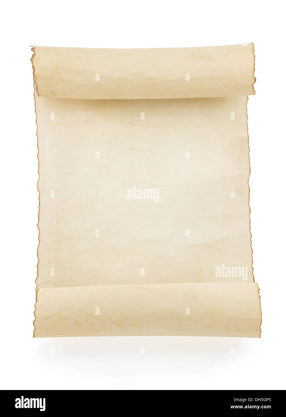 parchment scroll isolated on white background Stock Photo - Alamy