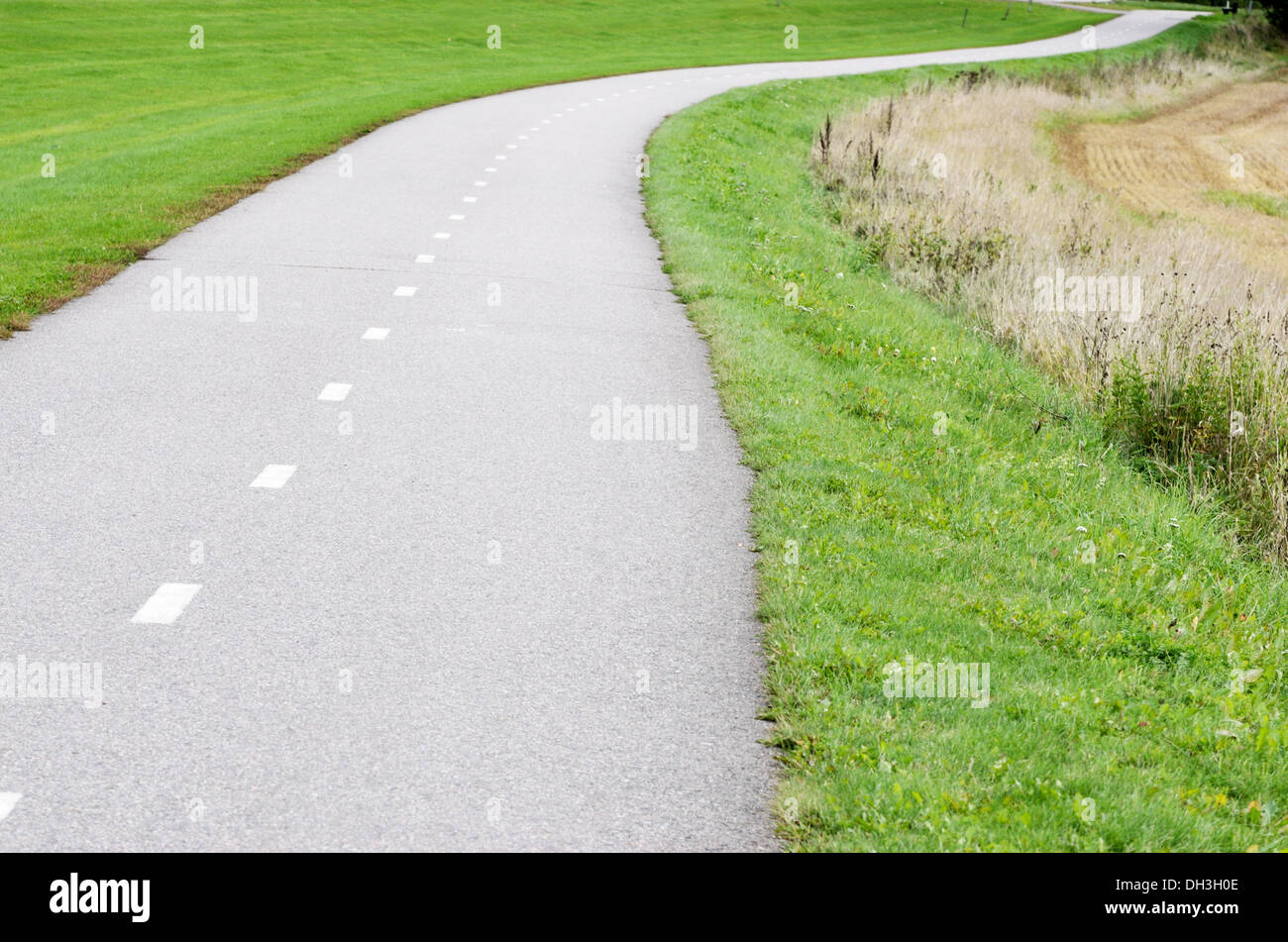 empty asphalt bike path in the country Stock Photo - Alamy