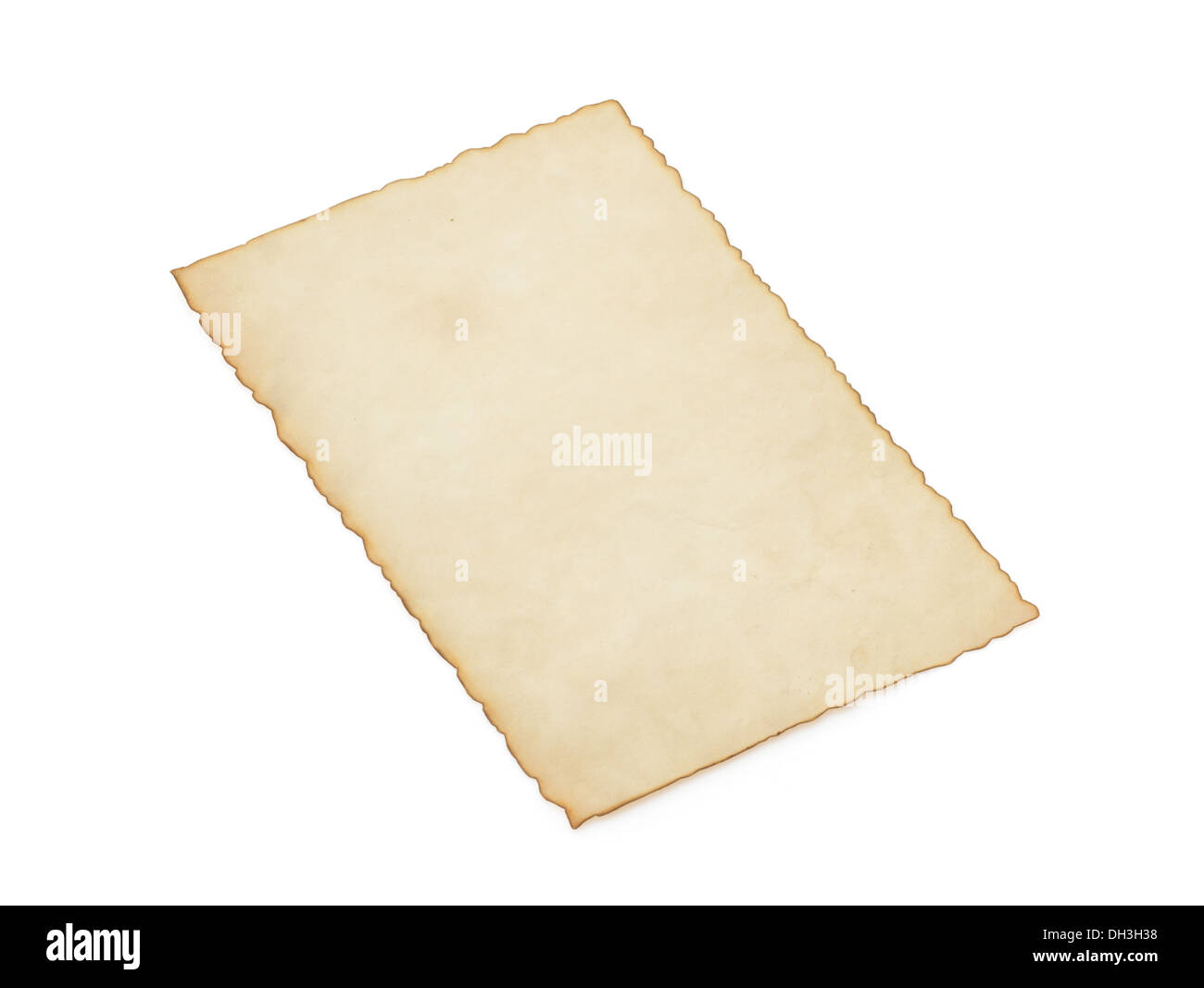 aged paper isolated on white background Stock Photo - Alamy