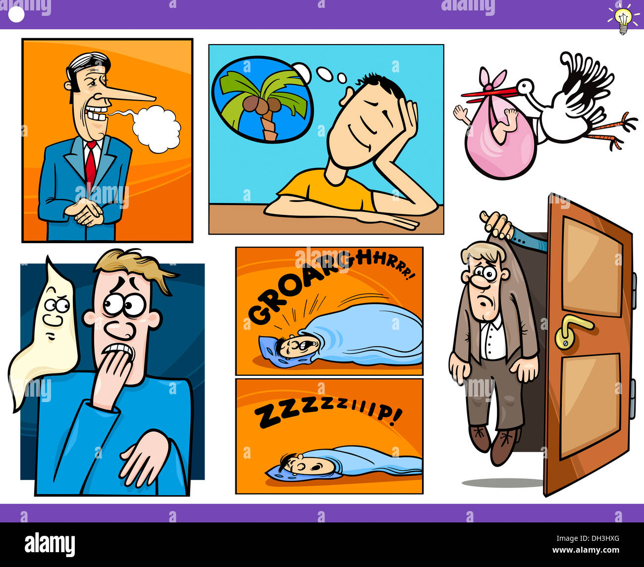 Illustration Set of Humorous Cartoon Concepts or Ideas and Metaphors ...
