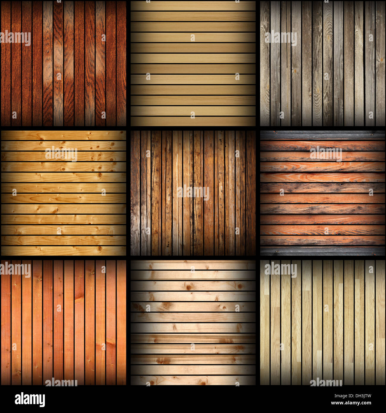 collage of different wooden tiles for floor finishing or other ...