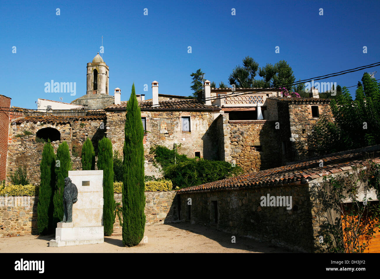 View of the town of Pubol, La Pera, Catalonia, Spain, Europe Stock ...