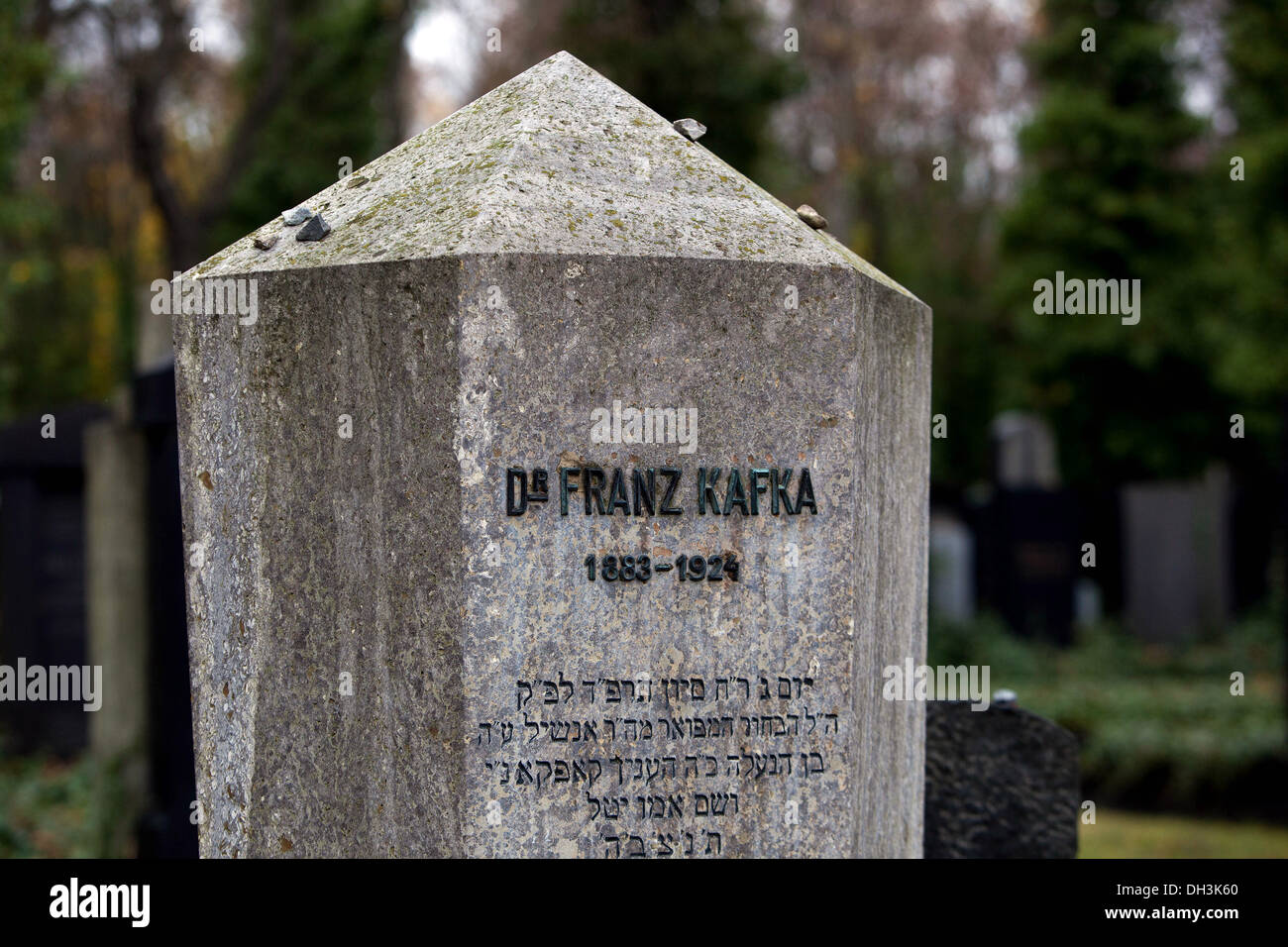 Grave of Franz Kafka at the New Jewish Cemetery in Prague, Czech ...