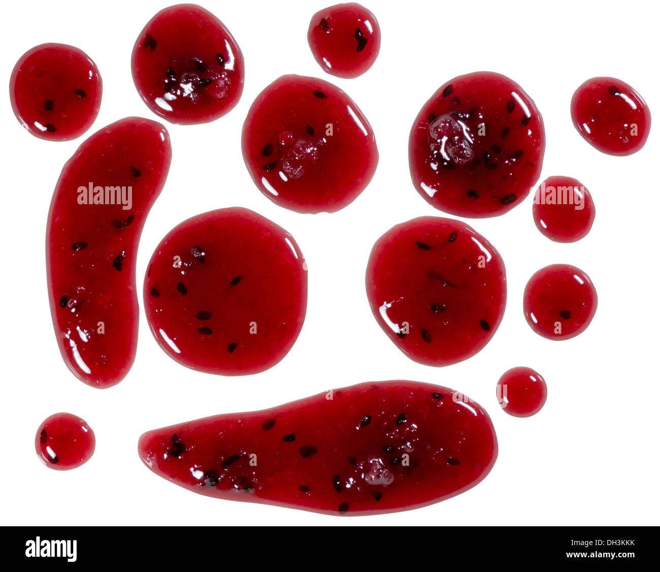 Jam splats isolated on white background Stock Photo - Alamy