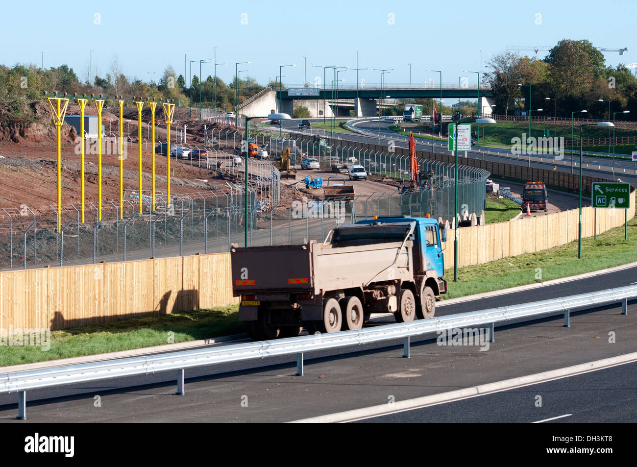 Birmingham Airport runway extension, diverted A45 road, Birmingham, UK ...
