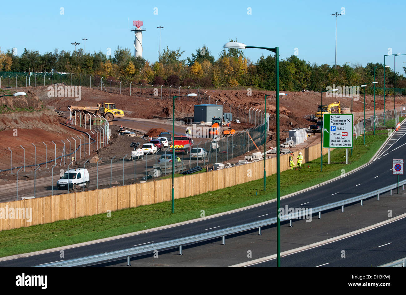 Birmingham Airport runway extension, diverted A45 road, Birmingham, UK ...