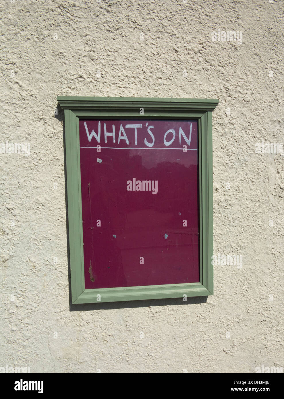 Blank What's On sign on wall outside country pub in Hassocks, Sussex ...