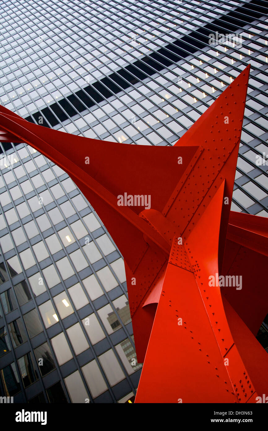 Alexander Calder's Flamingo, in the Federal Plaza in Chicago Stock ...