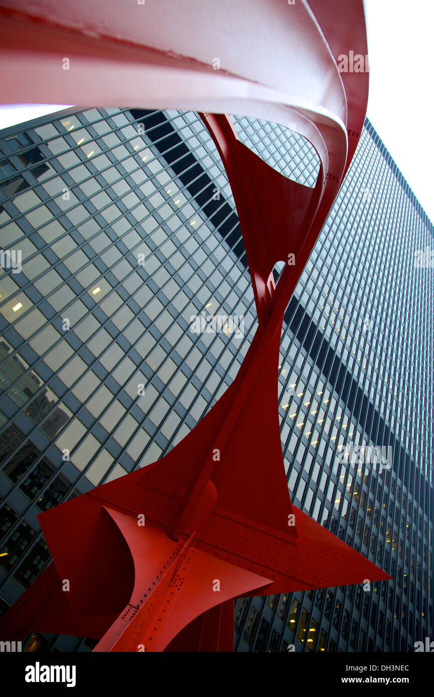 Alexander Calder's Flamingo, in the Federal Plaza in Chicago Stock ...