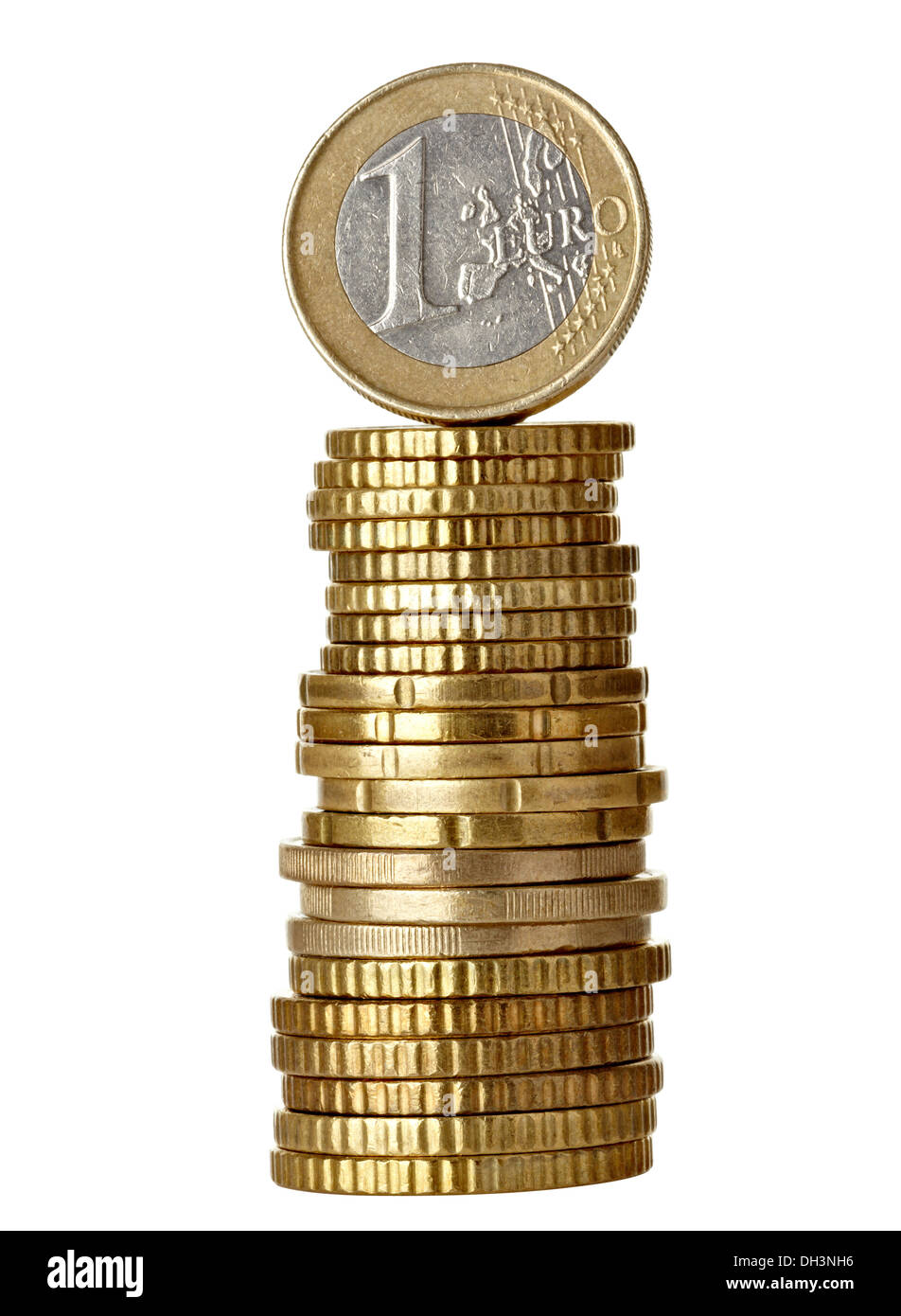 Euro coin column Cut Out Stock Images & Pictures - Alamy