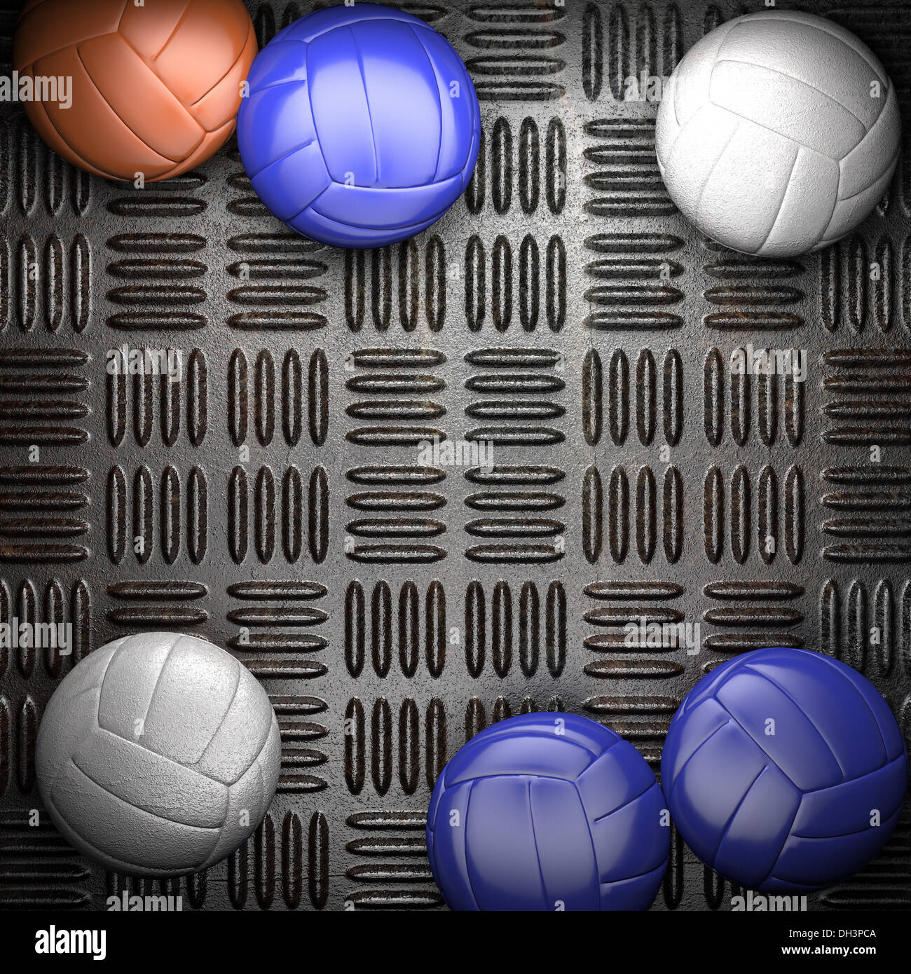 Volleyball ball and metal wall background Stock Photo - Alamy