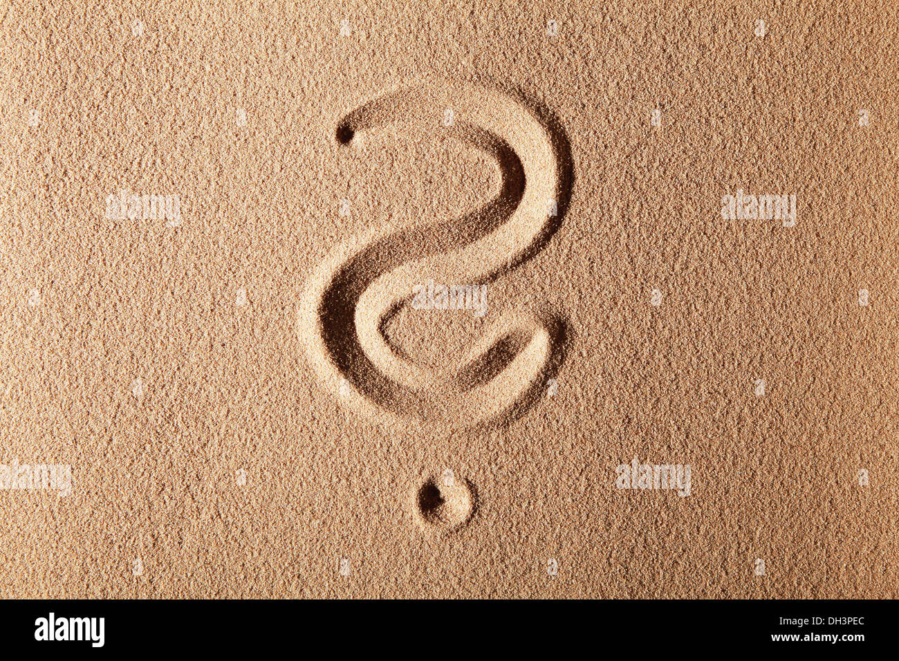 Question mark, drawn in sand Stock Photo - Alamy