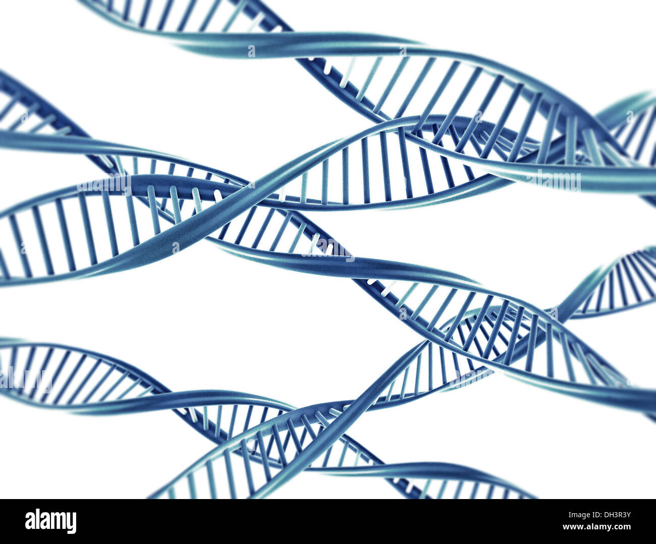 Double helix DNA strings isolated on white background Stock Photo - Alamy