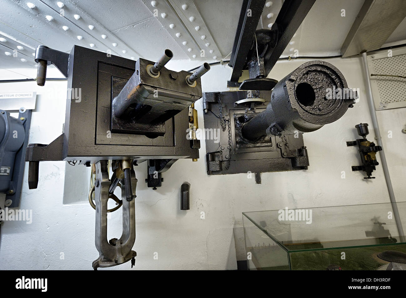 Guns combination inside Esch bunker, Maginot line Stock Photo - Alamy